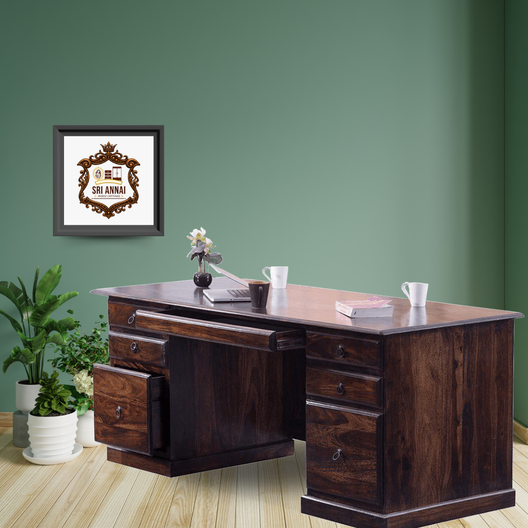 Solid Wood Office Table - sriannaiwoodcottage.in